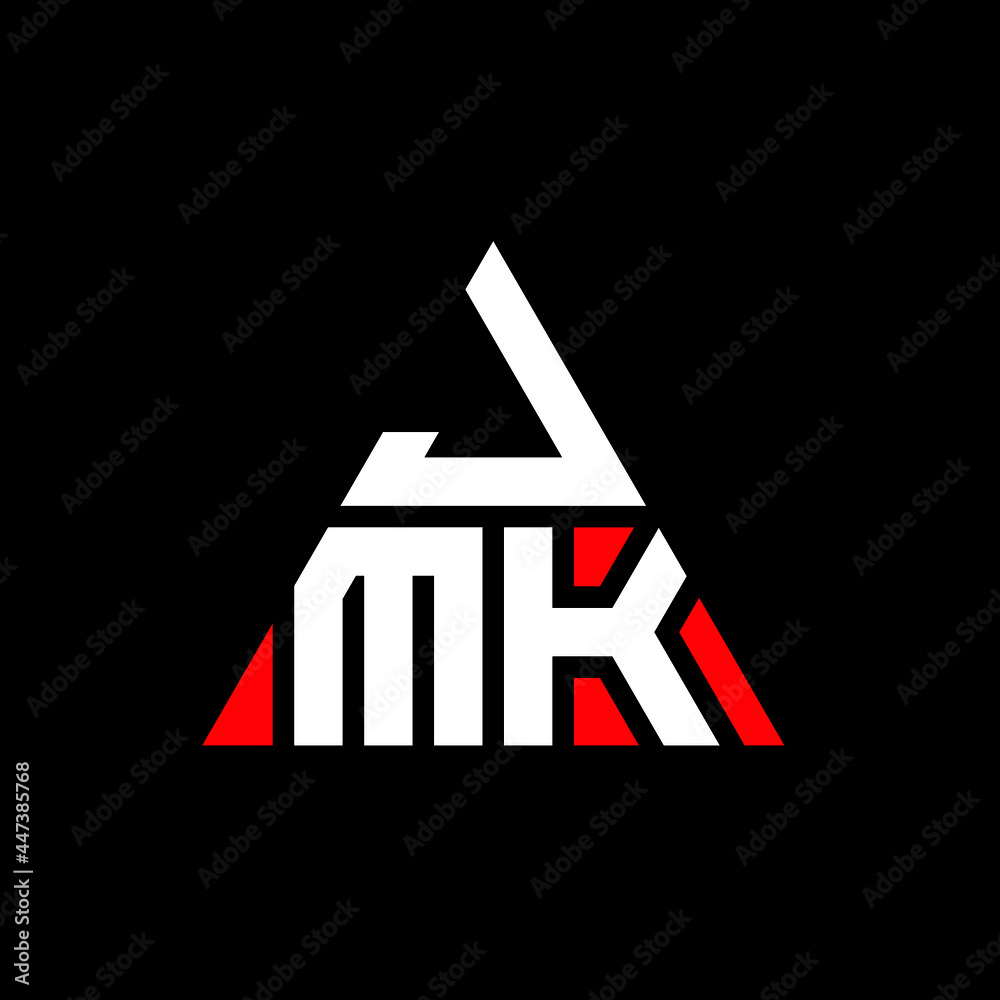 JMK triangle letter logo design with triangle shape. JMK triangle logo ...