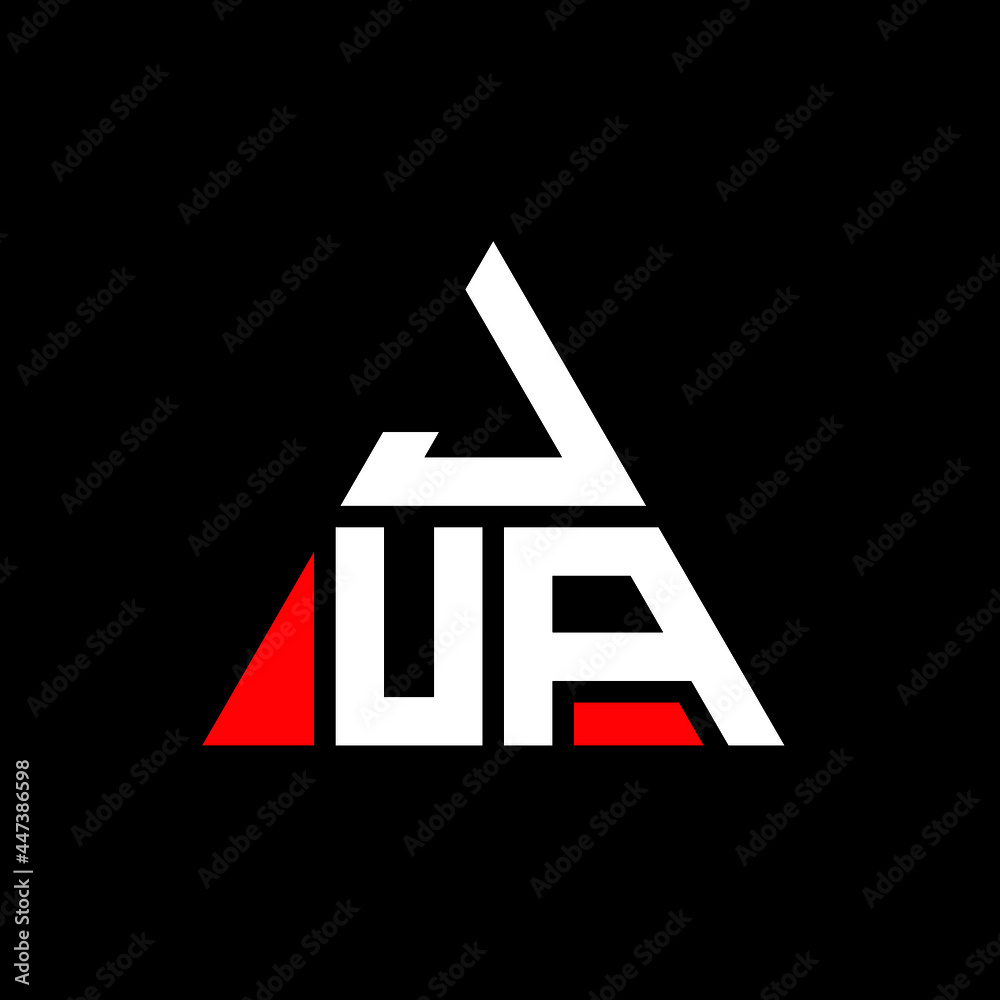 JUA triangle letter logo design with triangle shape. JUA triangle logo ...