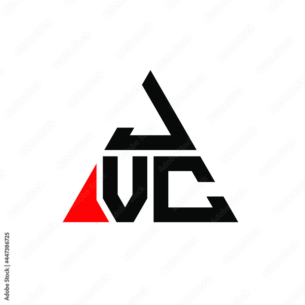 JVC triangle letter logo design with triangle shape. JVC triangle logo ...