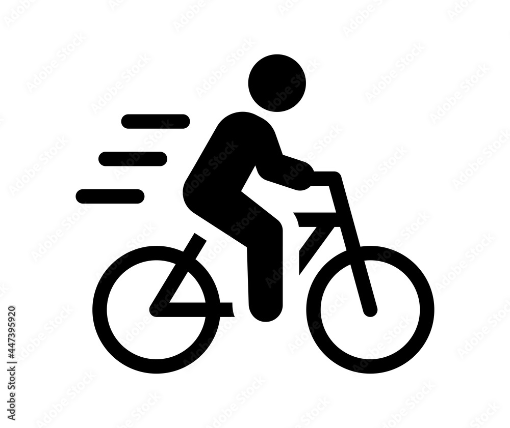 Man riding bicycle icon. Bike symbol. Bicyclist vector illustration ...