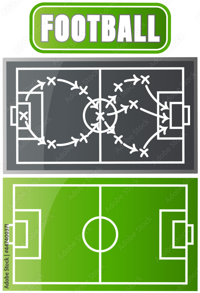 Top view of soccer field or football field flat vector illustration ...