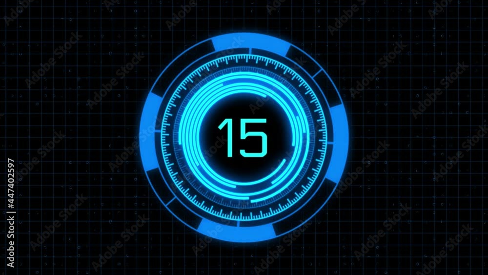 Abstract Futuristic Technology Background with Digital number timer ...
