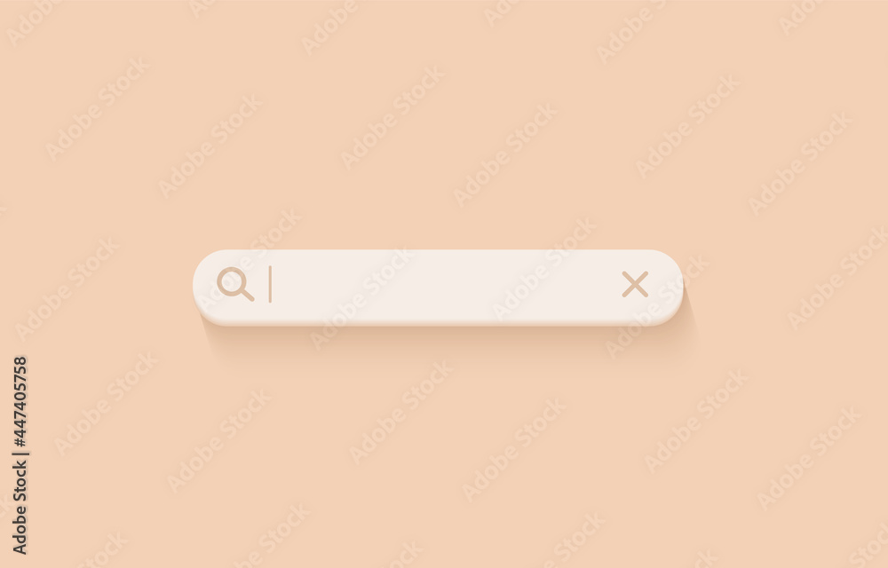 3D search bar. Browser button for website and UI design. Search form ...