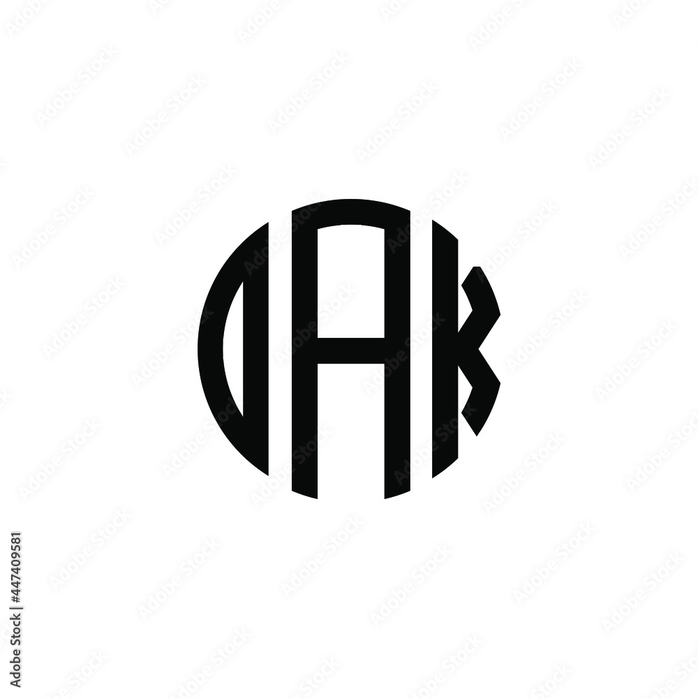 DAK letter logo design. DAK letter in circle shape. DAK Creative three ...