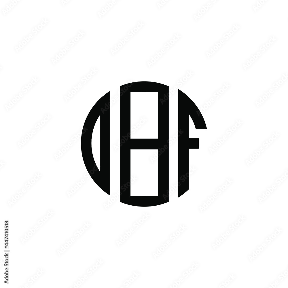 DBF letter logo design. DBF letter in circle shape. DBF Creative three ...