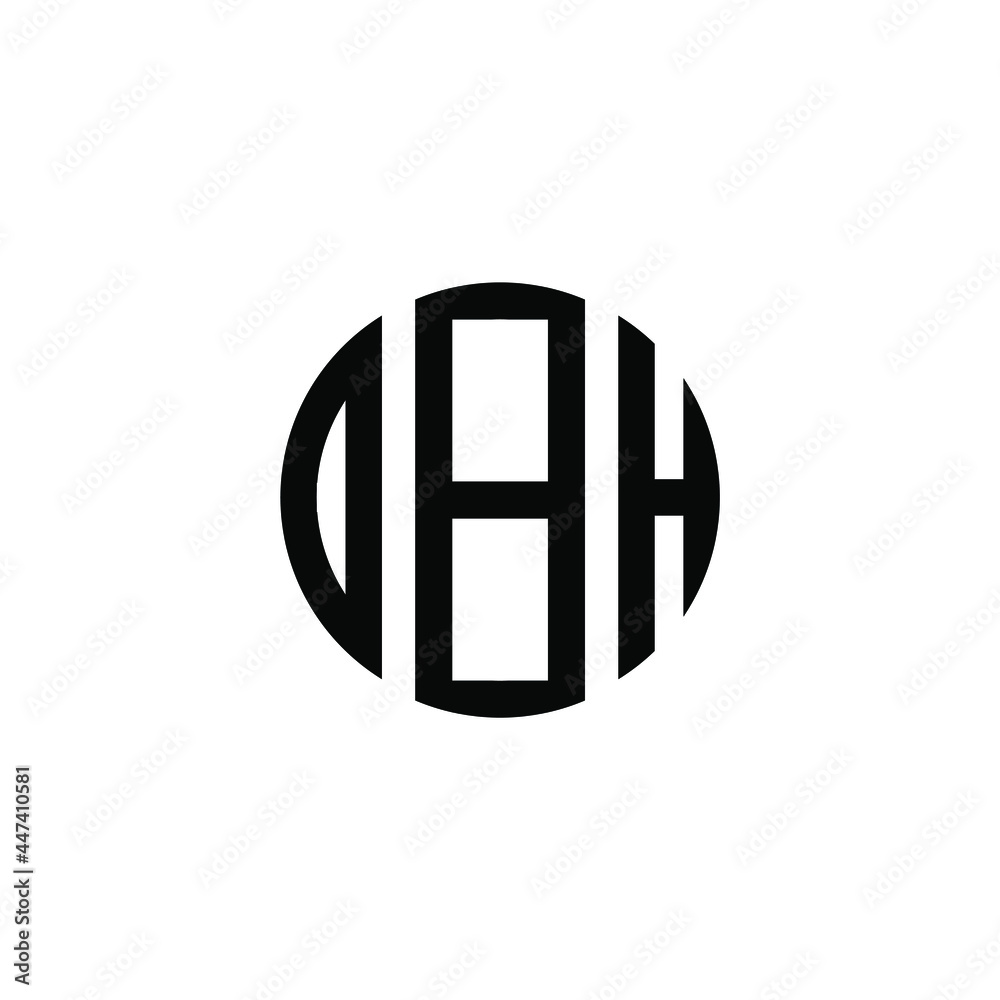 DBH letter logo design. DBH letter in circle shape. DBH Creative three ...