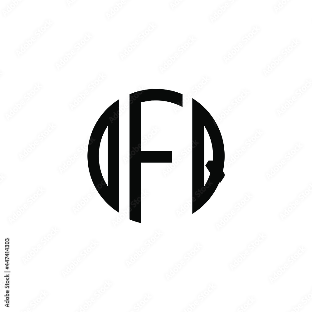 DFQ letter logo design. DFQ letter in circle shape. DFQ Creative three ...