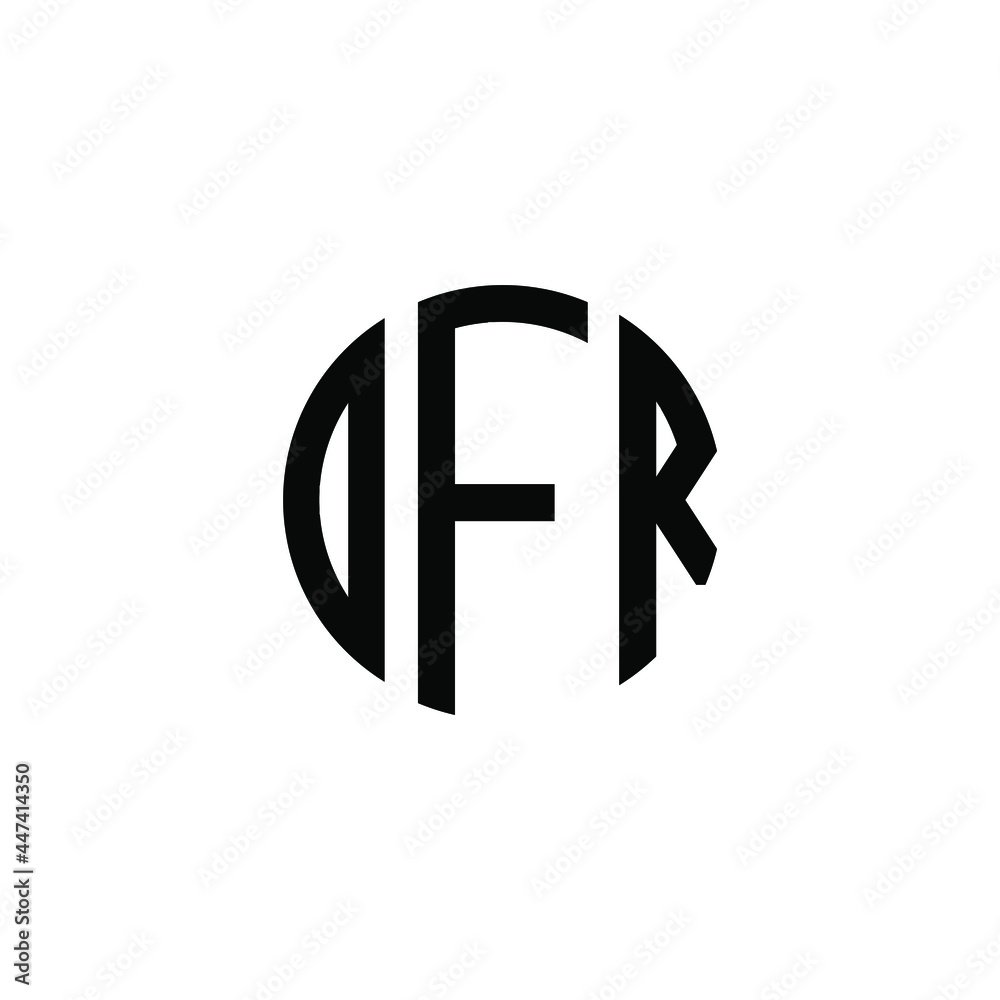DFR letter logo design. DFR letter in circle shape. DFR Creative three ...