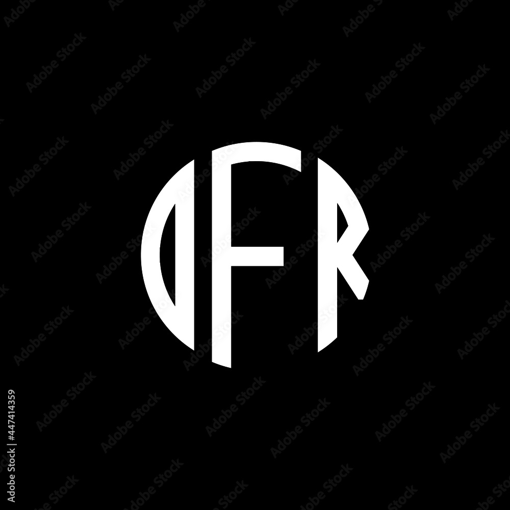 DFR letter logo design. DFR letter in circle shape. DFR Creative three ...