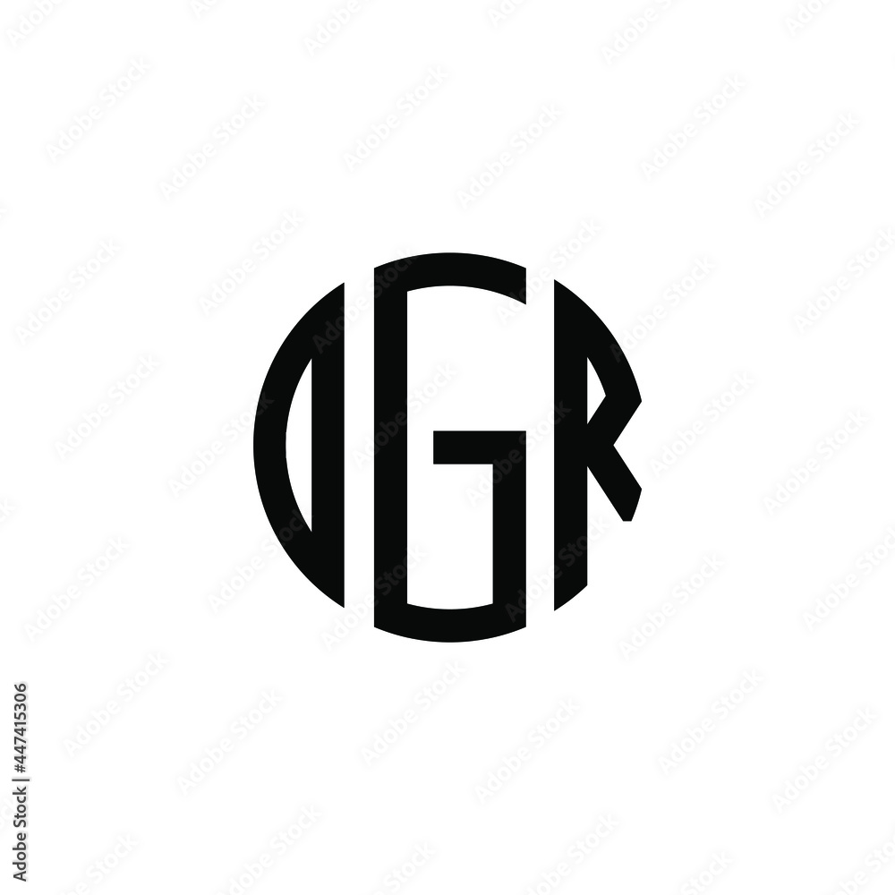 DGR letter logo design. DGR letter in circle shape. DGR Creative three ...