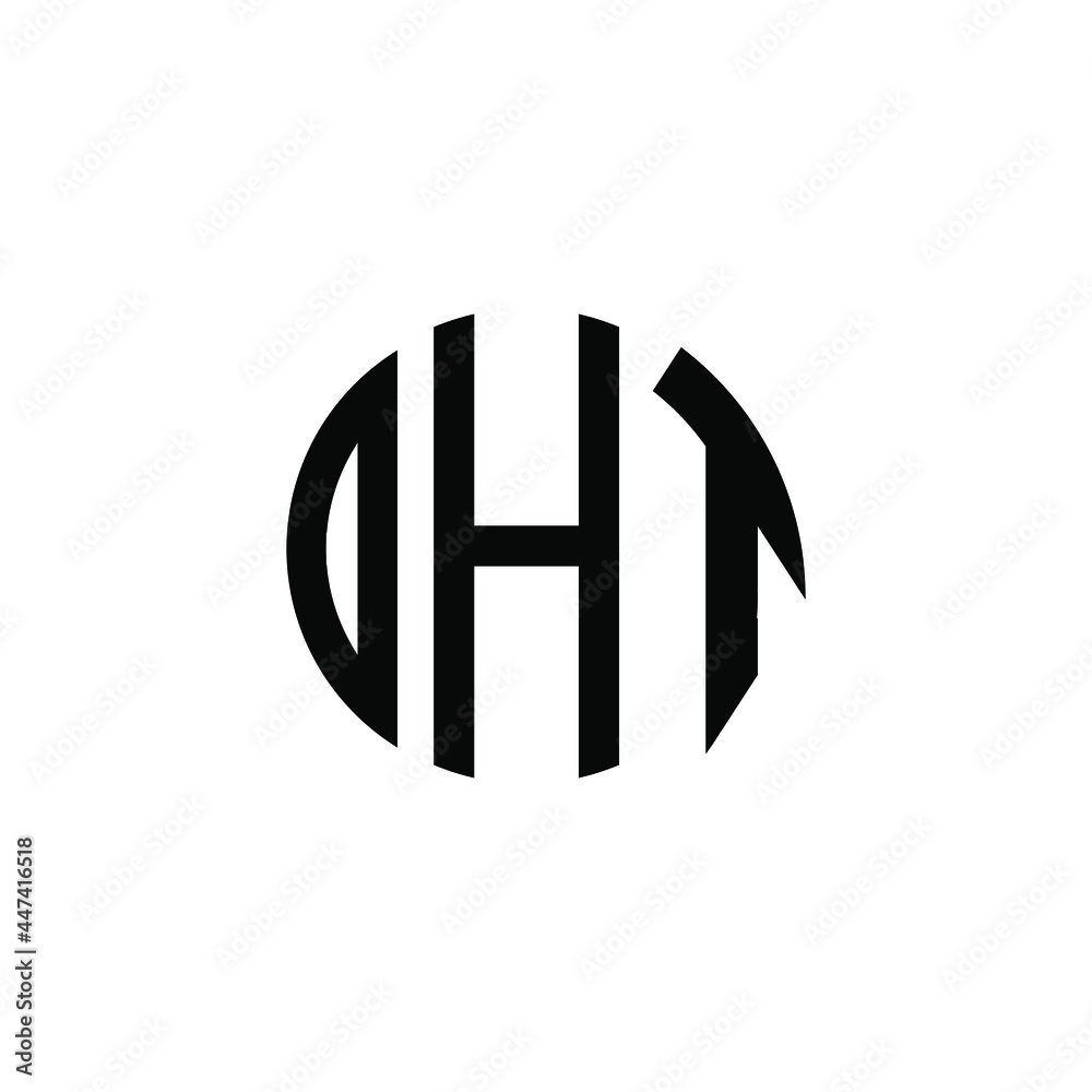 DHT letter logo design. DHT letter in circle shape. DHT Creative three ...