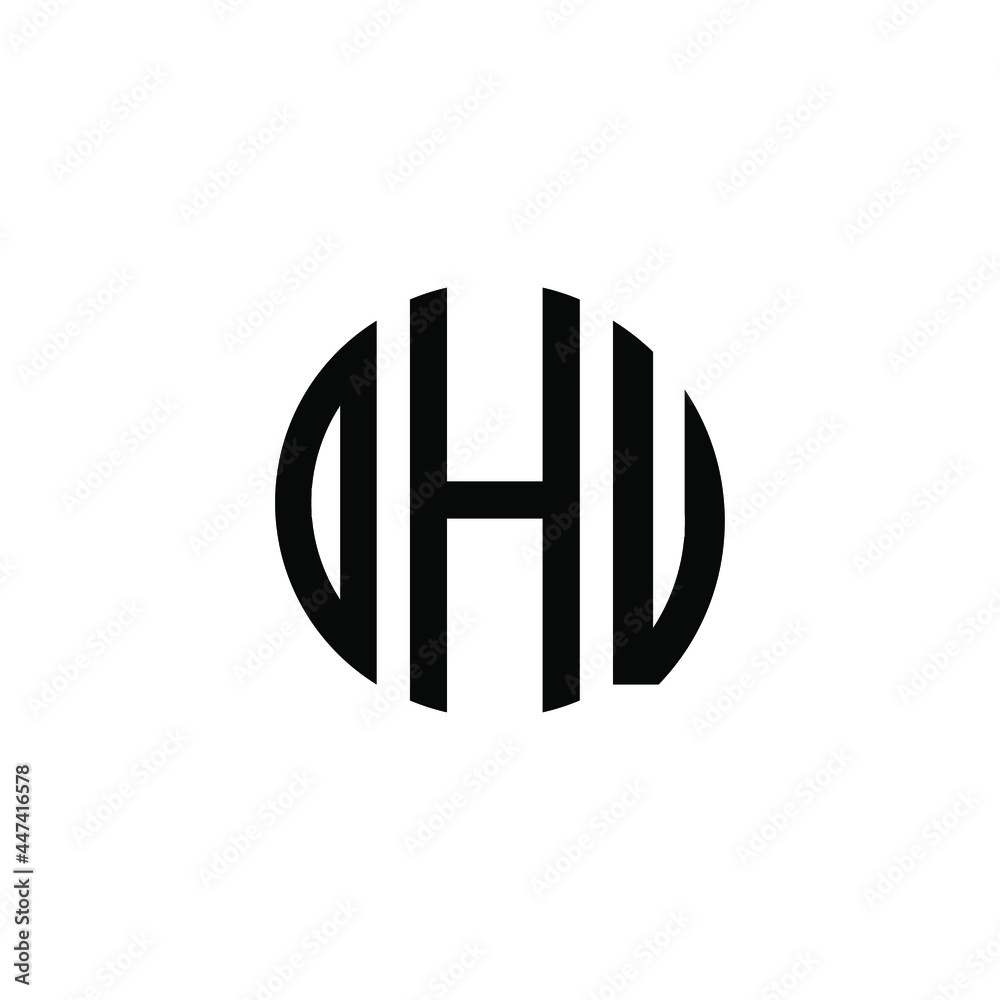 DHU letter logo design. DHU letter in circle shape. DHU Creative three ...