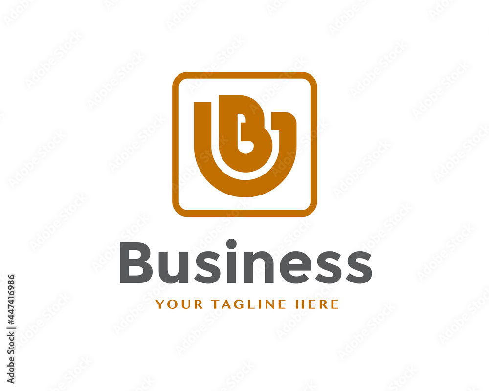 simple B U initial monogram logo symbol template illustration ...