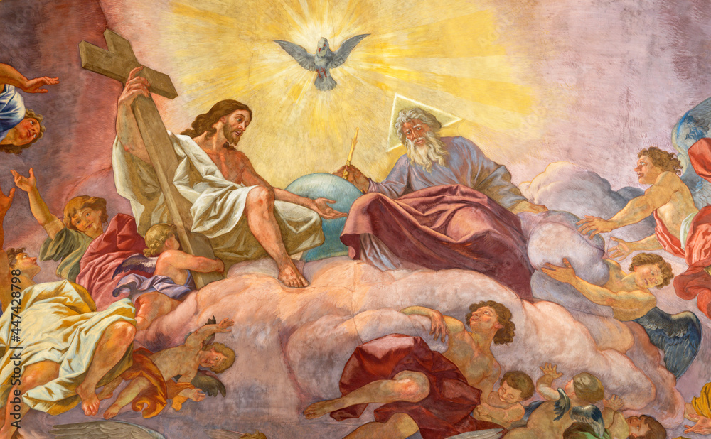 Poster VIENNA, AUSTIRA - JULI 5, 2021: The fresco of Holy Trinity in ...