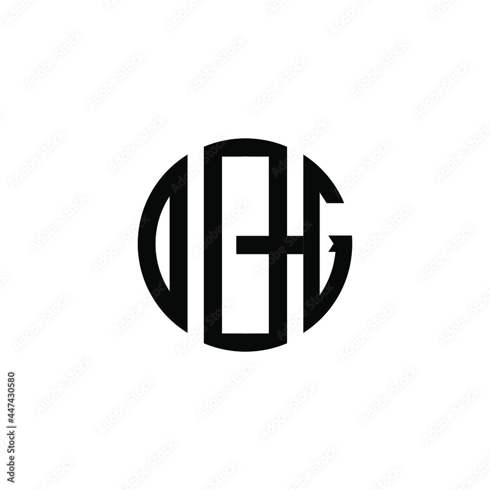 DQG letter logo design. DQG letter in circle shape. DQG Creative three ...