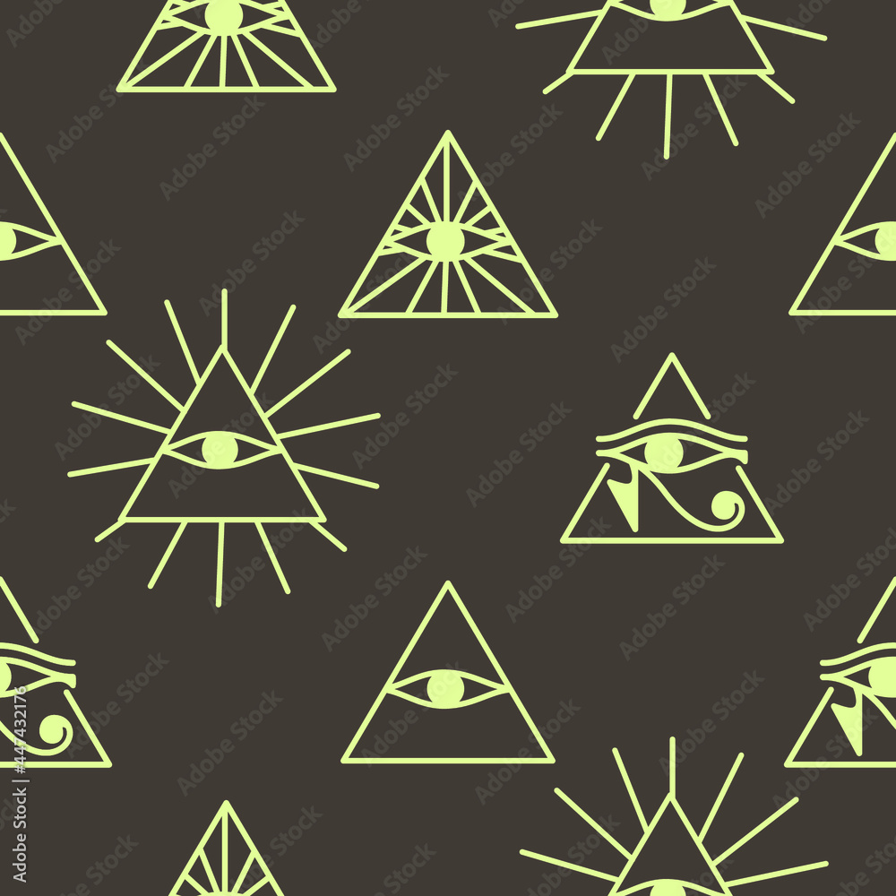 Ancient mystic Egyptian symbol. Isolated editable icon. Conspiracy ...