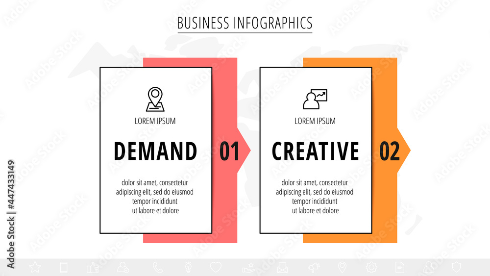 Vector infographic square label, template design. Business concept ...