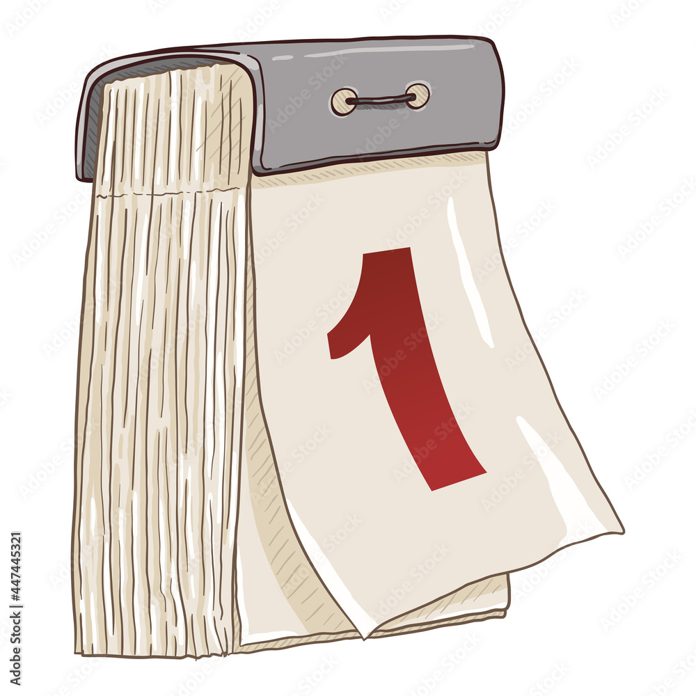 Vector Cartoon Tear-off Calendar Illustration Stock Vector | Adobe Stock