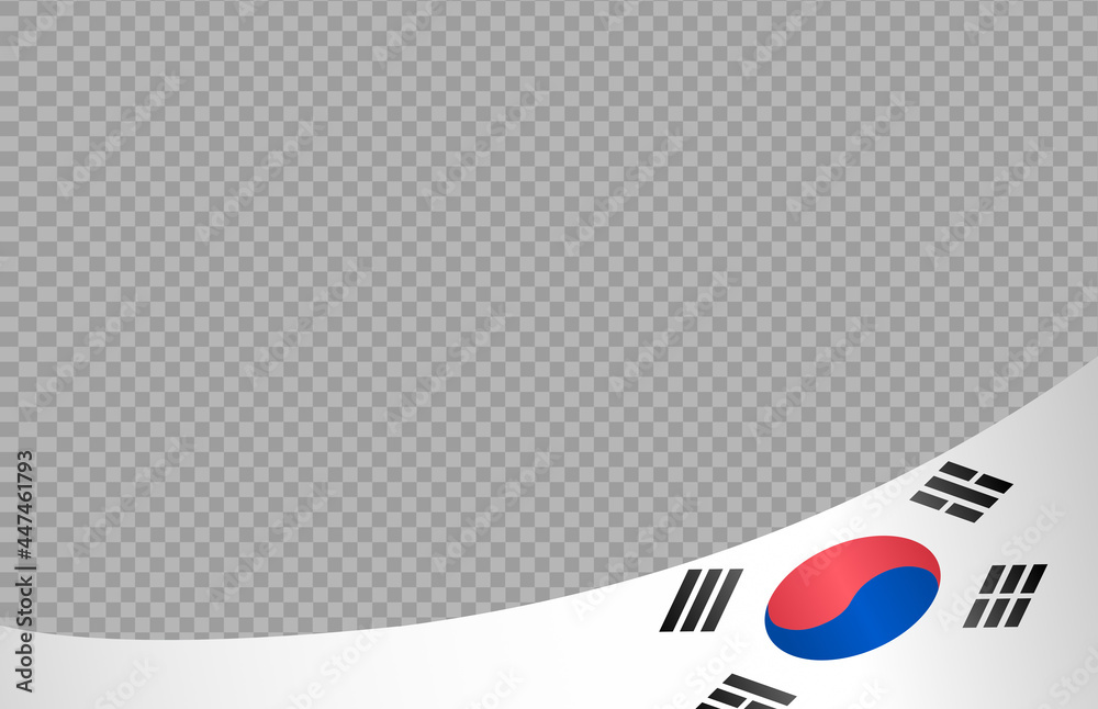 Waving flag of South Korea isolated on png or transparent background ...