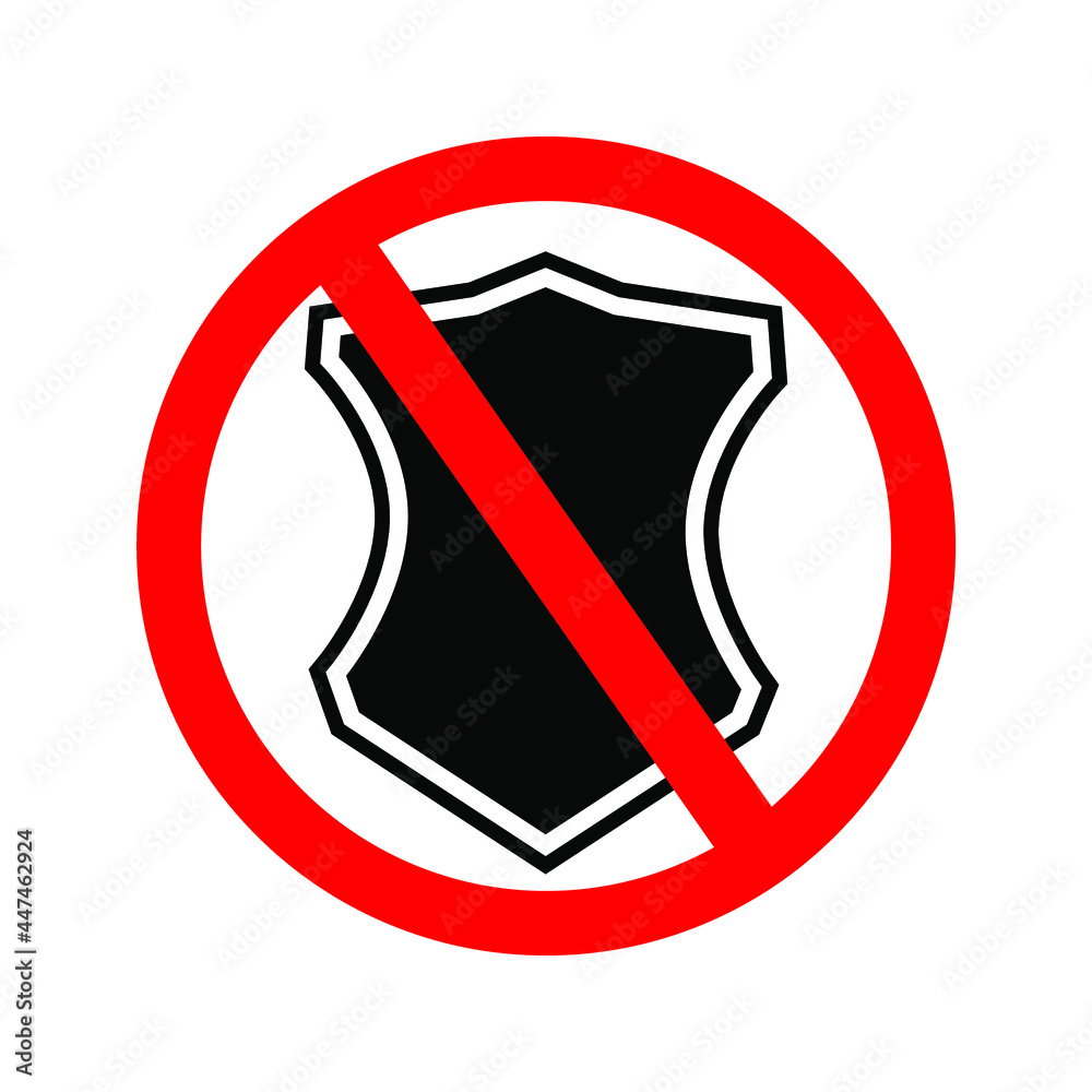 Vecteur Stock No Shield icon. No Emblem. Shield and Emblem icon black ...