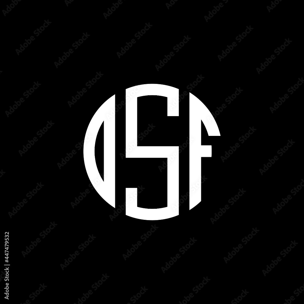 DSF letter logo design. DSF letter in circle shape. DSF Creative three ...