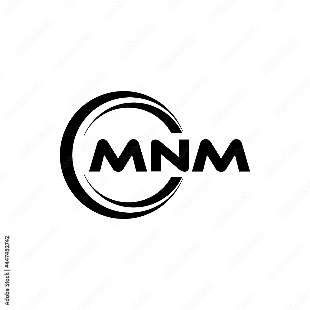 MNM letter logo design with white background in illustrator, cube logo ...