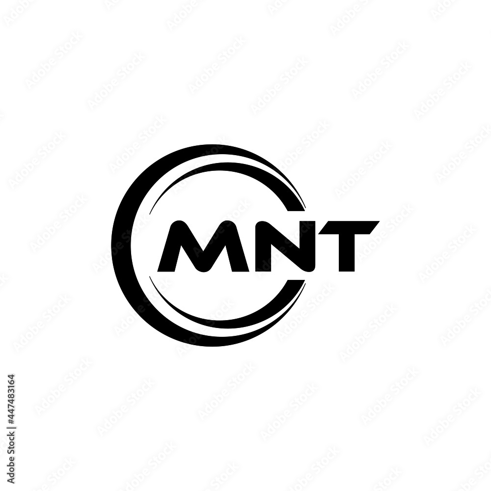 MNT letter logo design with white background in illustrator, cube logo ...
