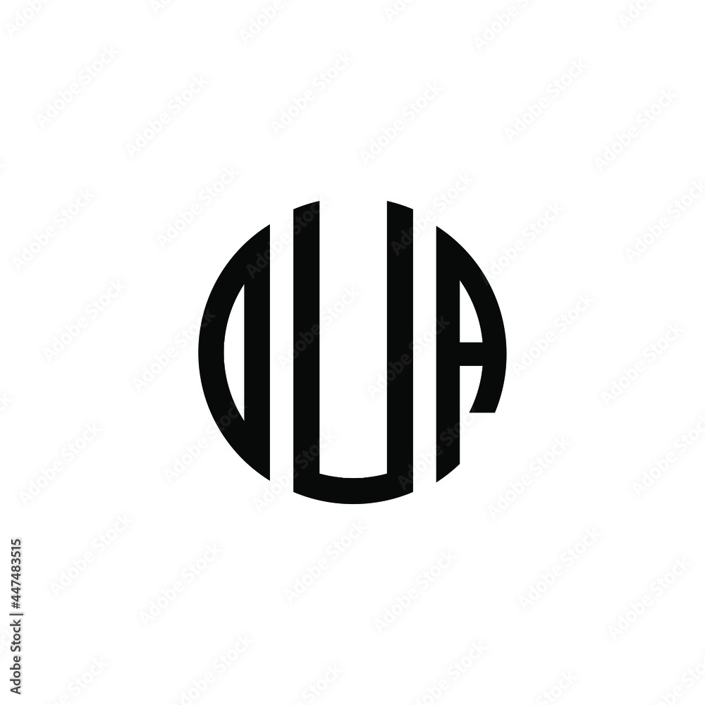 DUA letter logo design. DUA letter in circle shape. DUA Creative three ...