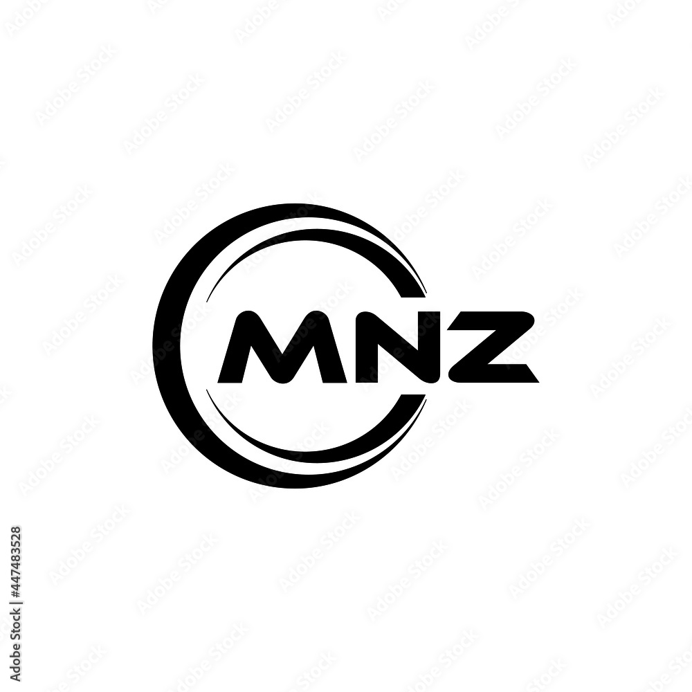 MNZ letter logo design with white background in illustrator, cube logo ...