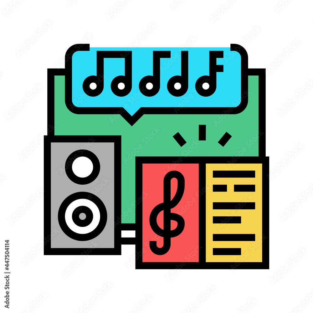 music school lesson color icon vector. music school lesson sign ...