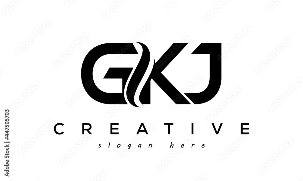 Letter GKJ creative logo design vector Stock Vector | Adobe Stock