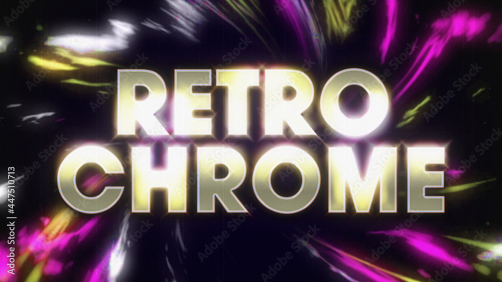 Retro Chrome Title Stock Template | Adobe Stock