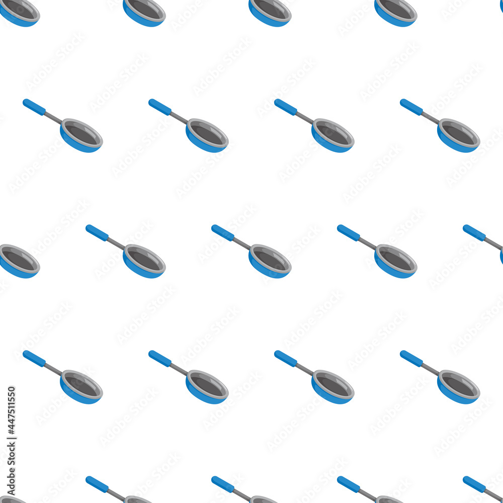 Simple seamless pattern of frypan cartoon style illustration background ...