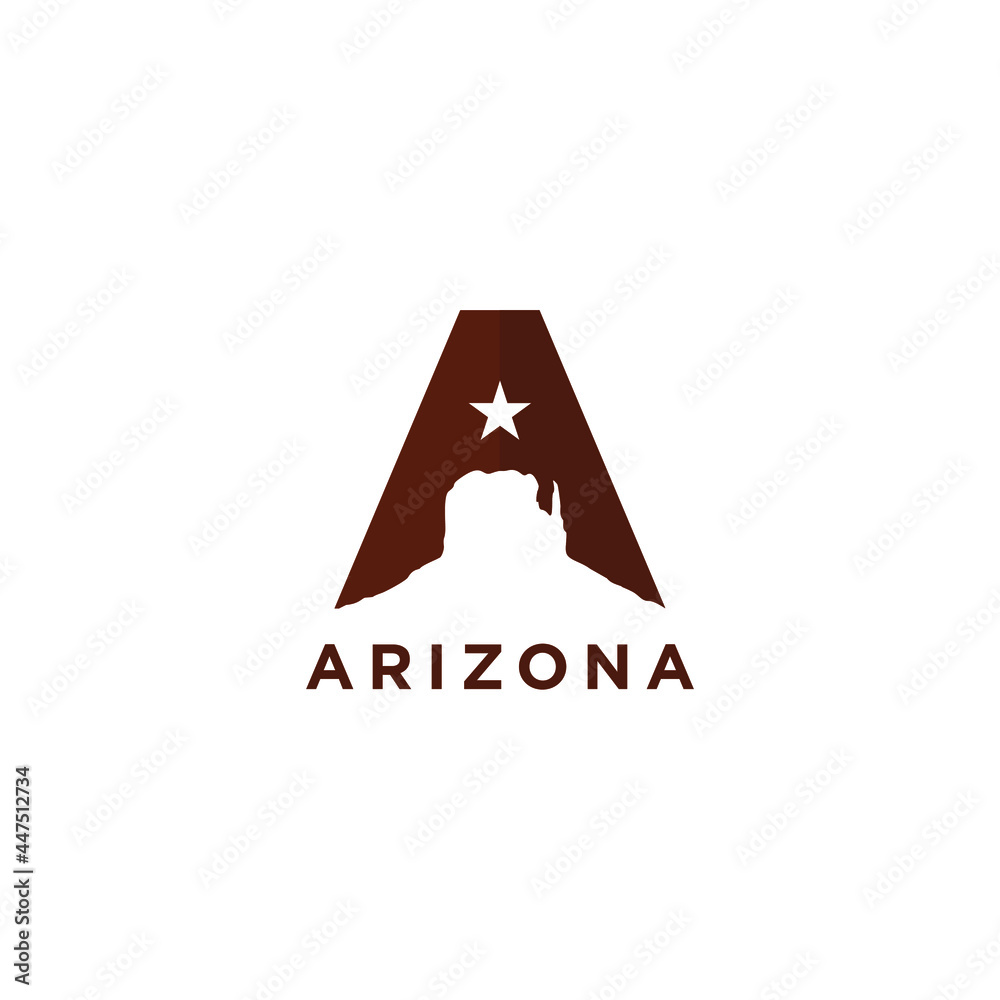 Letter A and Monument Valley Arizona icon. Logo Design. vector ...