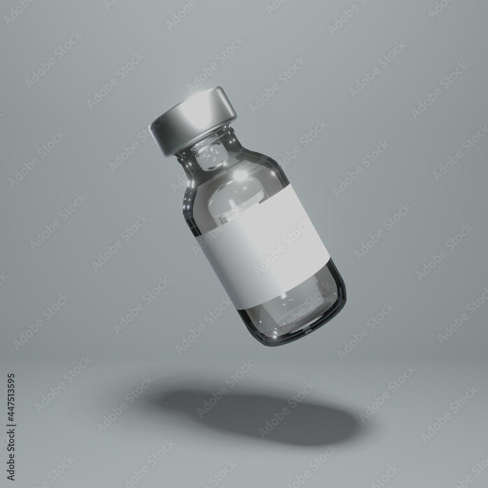 floating realistic vaccine bottle 3D illustration design suitable for ...
