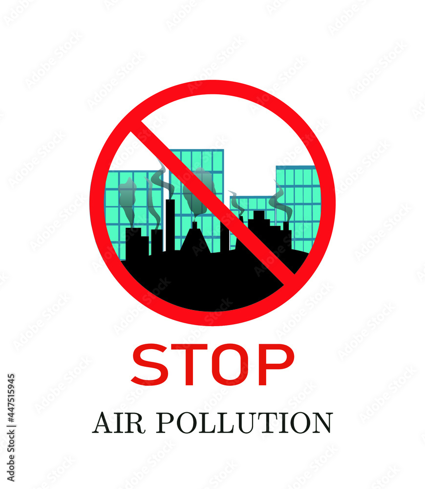stop air pollution poster vector design on white background Stock ...