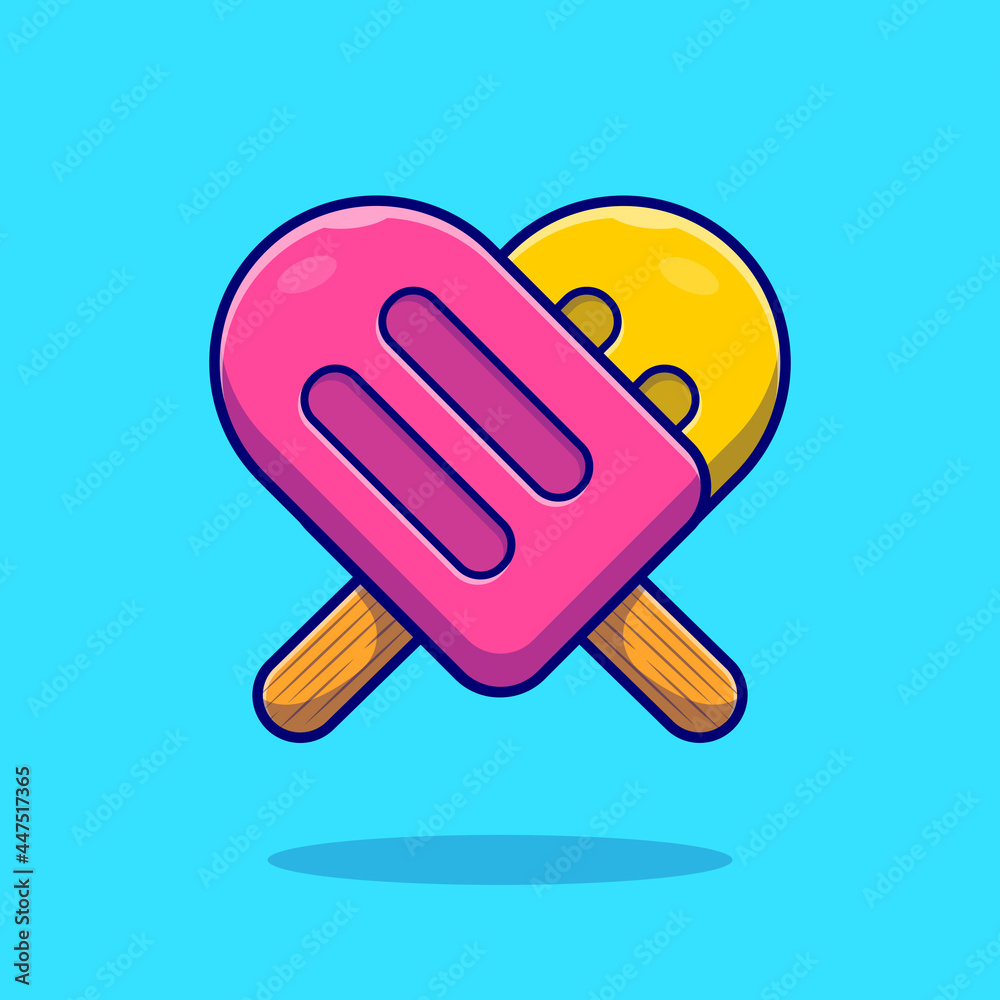 Popsicle Cartoon Vector Icon Illustration. Food And Drink Icon Concept ...