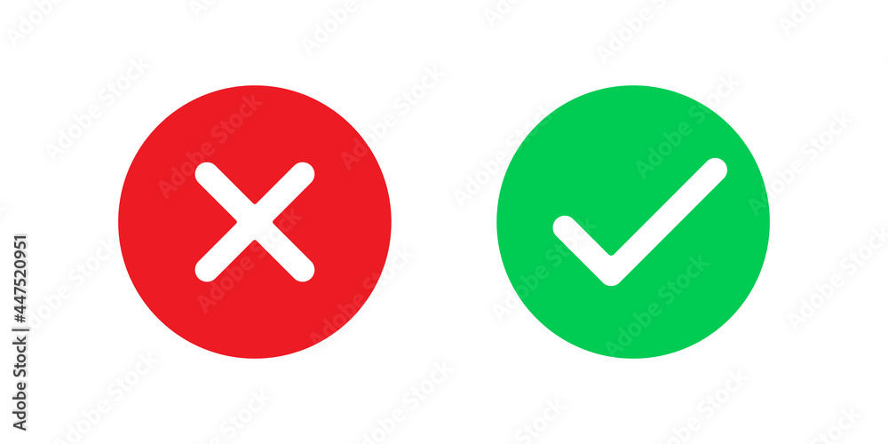Yes and No icon signs Stock Vector | Adobe Stock