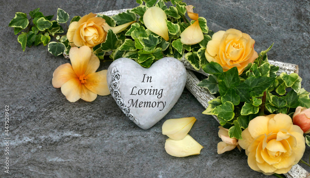 Heart with the inscription in loving memory Stock Photo | Adobe Stock