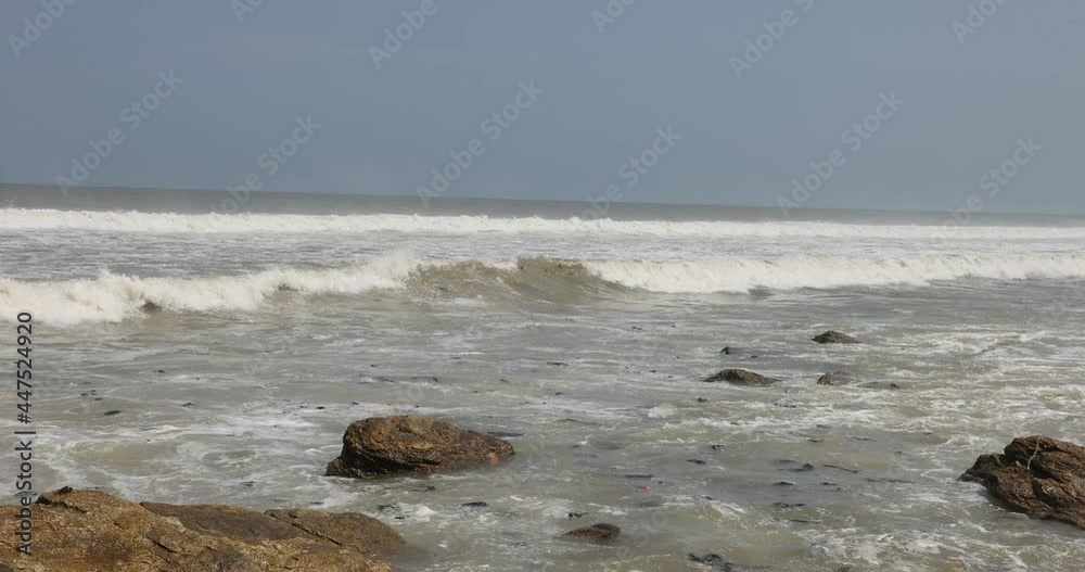 Filthy environment pollution trash beach Accra Ghana Africa pan ...