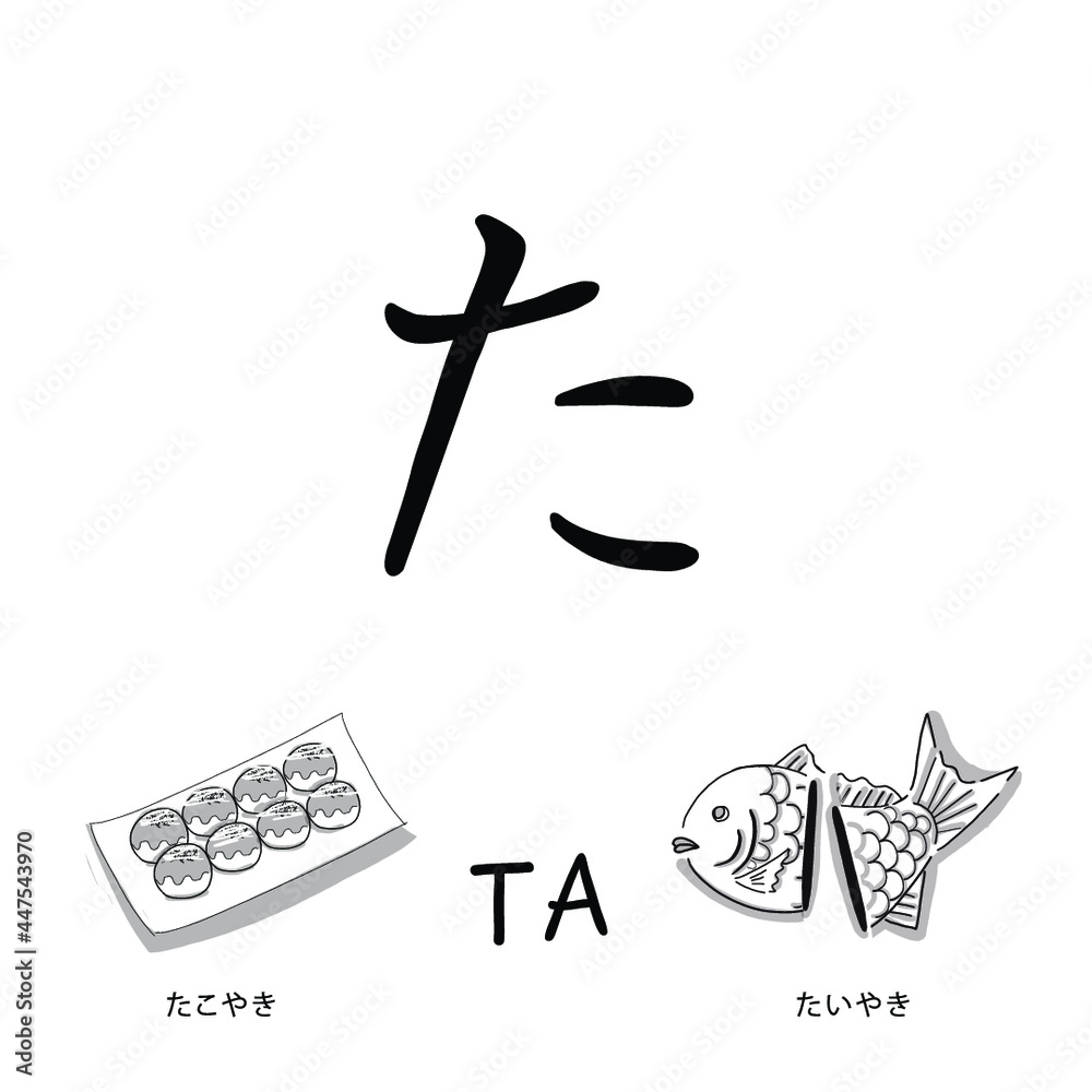 Japanese alphabets illustration Hand drawn sketch drawing. Japanese ...