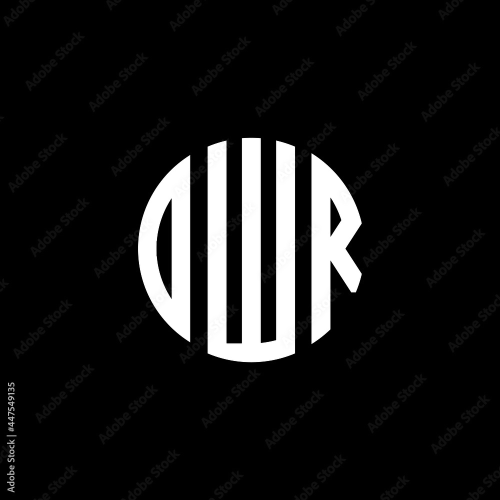 DWR letter logo design. DWR letter in circle shape. DWR Creative three ...