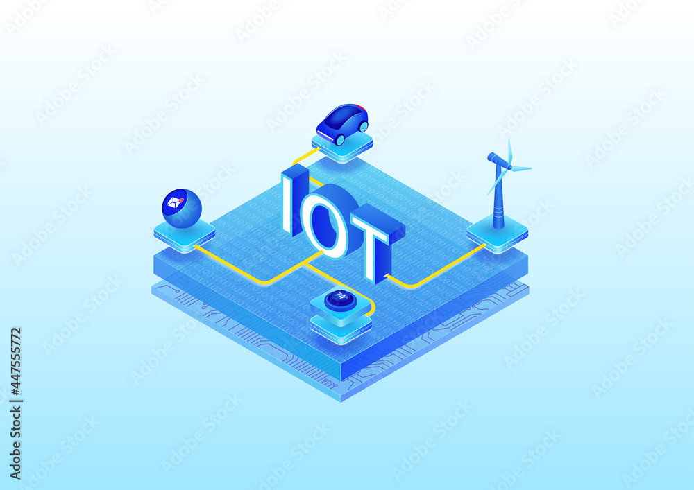 IOT internet of things concept. 3d isometric vector illustration of ...