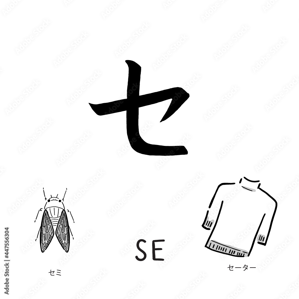 Japanese alphabets illustration Hand drawn sketch drawing. Japanese ...