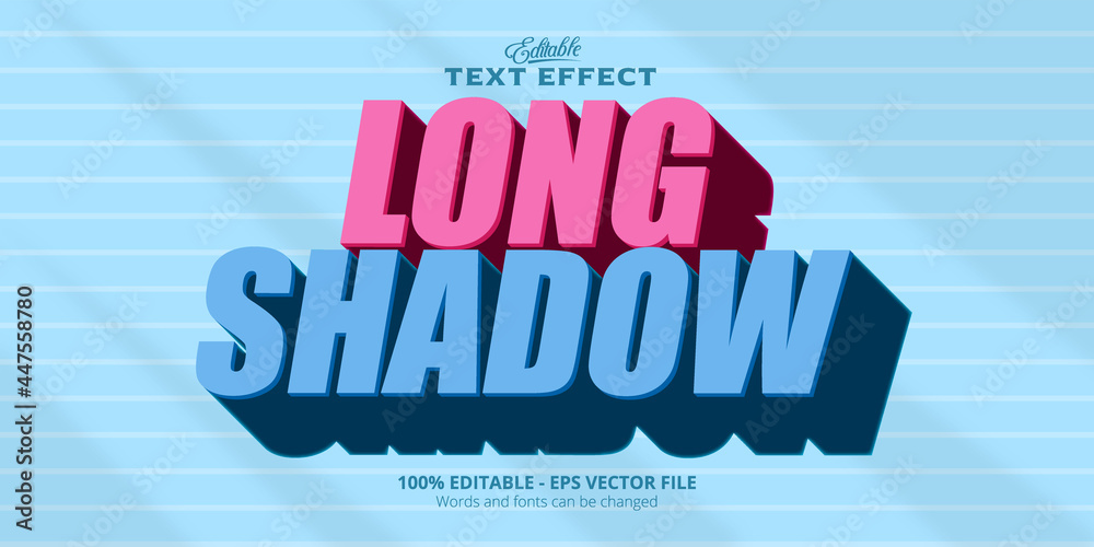 Editable text effect, Long Shadow text Stock Vector | Adobe Stock