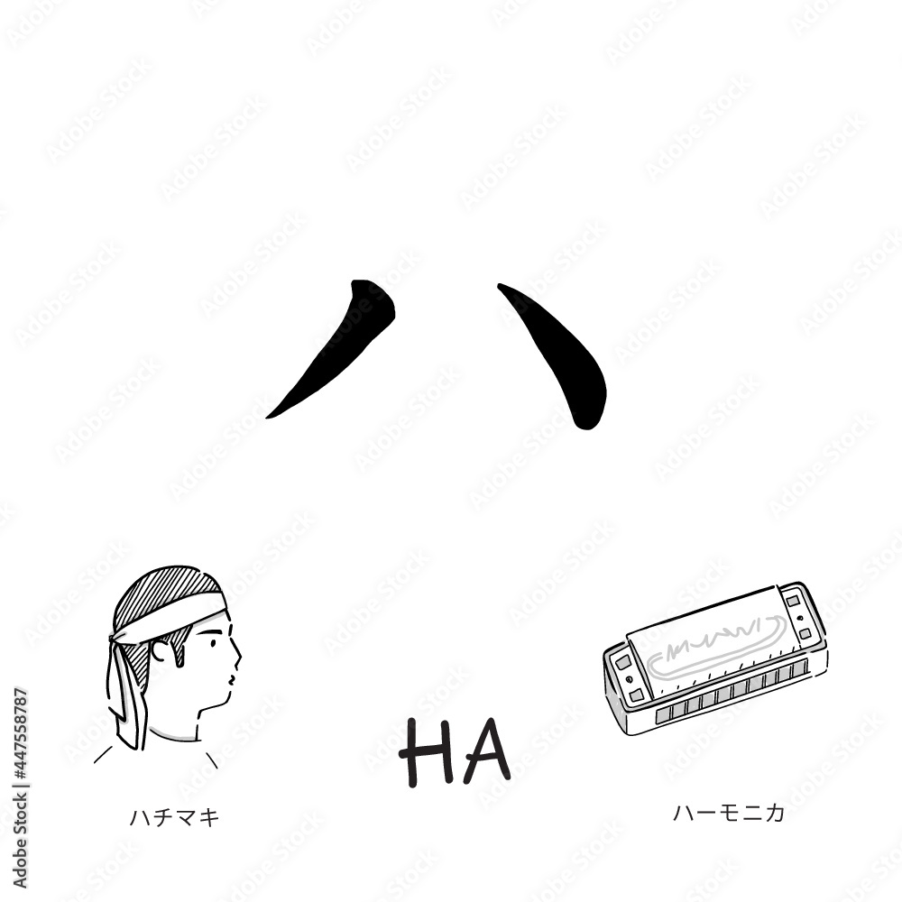 Japanese alphabets illustration Hand drawn sketch drawing. Japanese ...