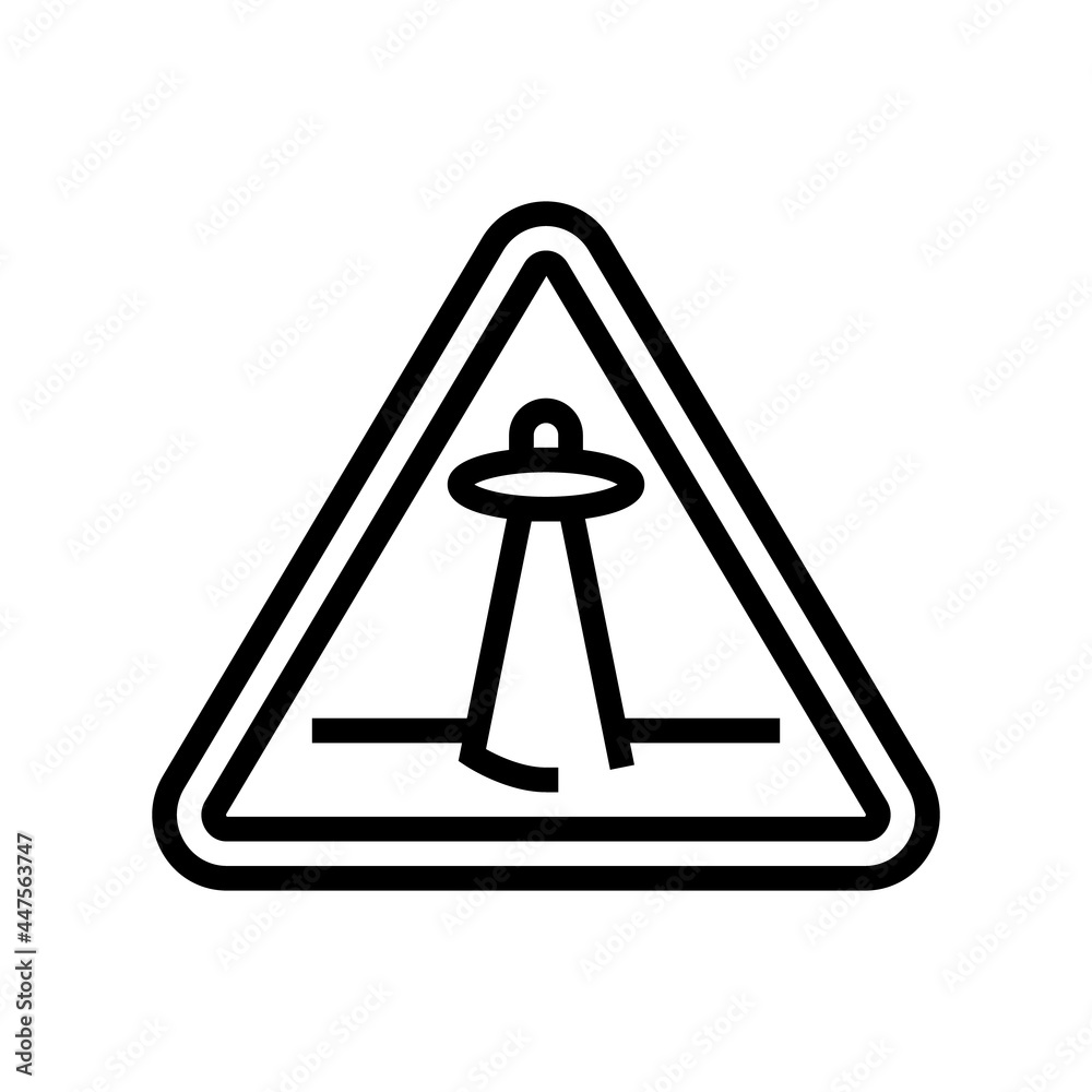 alien abduction warning line icon vector. alien abduction warning sign ...