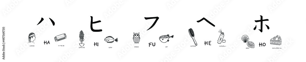 Japanese alphabets illustration Hand drawn sketch drawing. Japanese ...