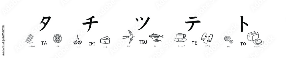 Japanese alphabets illustration Hand drawn sketch drawing. Japanese ...