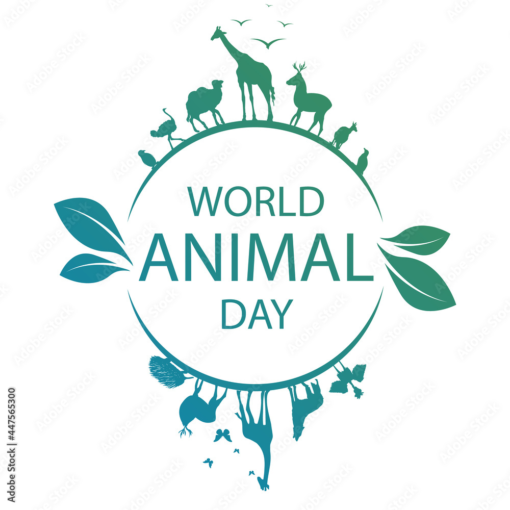 Logo with different animals for world animal day, vector art ...